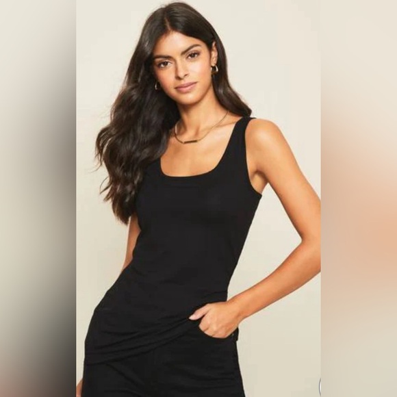 T2 Love | Tops | Nwt T2love Signature Classic 2x Rib Deep Cut Tank ...